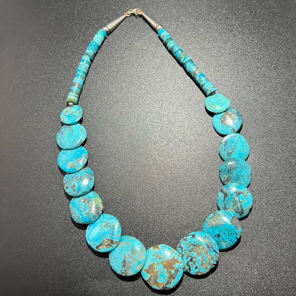 Jewelry | Kingman Turquoise Disc Heishi Necklace Santo Domingo Joe ...